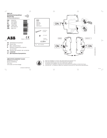 ABB Shunt trip S2C-A1 Instrucciones de operación | Manualzz