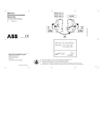 ABB Shunt trip S2C-A1L Instrucciones de operación | Manualzz