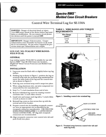 ABB Spectra RMS Molded Case Circuit Breaker Accessories - Lugs ...