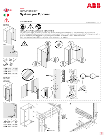 ABB System pro E power TBBS Double doors Instruction manual | Manualzz