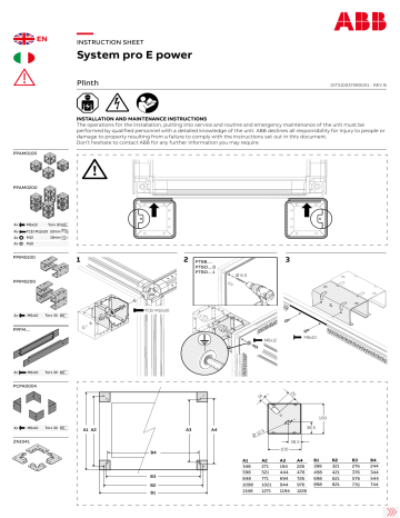 ABB System pro E power TBBS Plinth Instruction manual | Manualzz