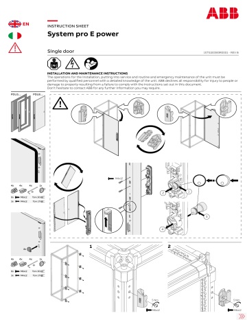 ABB System pro E power TBBS Single doors Instruction manual | Manualzz