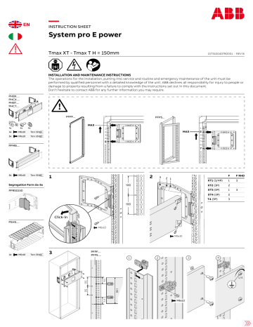 ABB System pro E power TBBS Tmax H=150mm Instruction manual | Manualzz