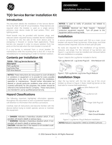 ABB TQD Service Barrier Installation Instructions | Manualzz