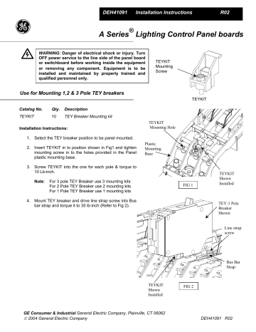 ABB 1,2 & 3 Pole TEY breakers Instructions | Manualzz