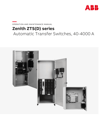 ABB ZTS/ZTSD Series Transfer Switches Instructions | Manualzz