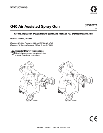 Graco 333182C, G40 Air Assisted Spray Gun Instructions | Manualzz