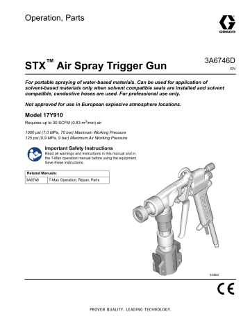 Graco 3A6746D, STX Air Spray Trigger Gun Owner's Manual | Manualzz