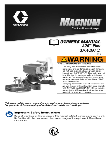 Graco 3A4097C, A20 Plus Electric Airless Sprayer Owner's Manual | Manualzz