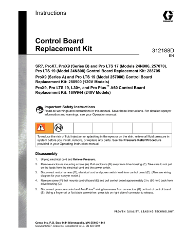 Graco Control Board Replacement Kit Instructions | Manualzz