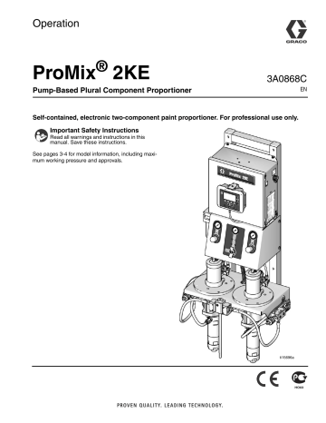 Graco 3A0868C, ProMix 2KE, Pump Systems Owner's Manual | Manualzz
