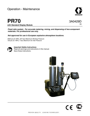 Graco 3A0429D - PR70 Owner's Manual | Manualzz