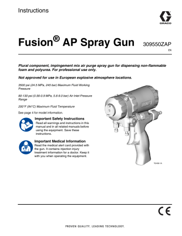 Graco 309550ZAP, Fusion AP Spray Gun Instructions | Manualzz