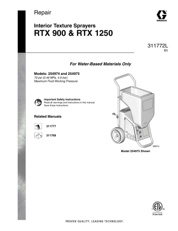 Graco 311772L - Interior Texture Sprayers RTX 900 & RTX 1250, Repair ...