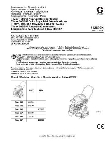 Graco 312892K, T-Max 506/657 Texture Sprayer Guida utente | Manualzz