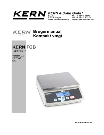 KERN FCB 8K-4A Betjeningsvejledning | Manualzz
