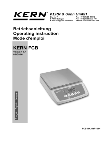 KERN FCB 12K1 Operating instructions | Manualzz