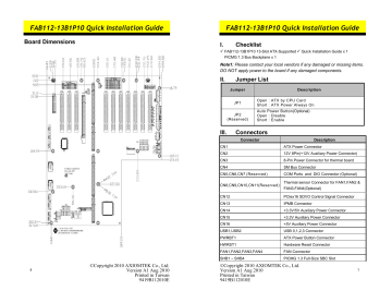 Axiomtek FAB112 Backplane Quick Manual | Manualzz