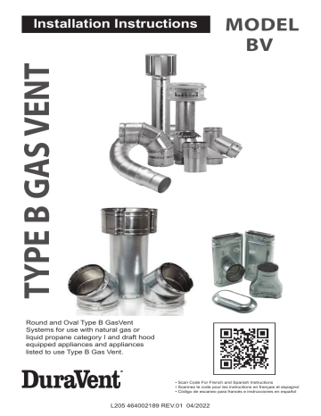 DuraVent Type B Gas Vent Installation Instructions | Manualzz