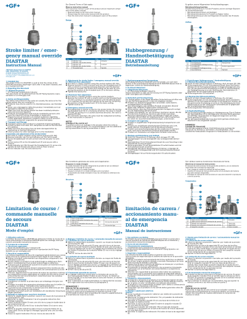 GF DIASTAR Stroke limiter / emergency Instruction manual | Manualzz