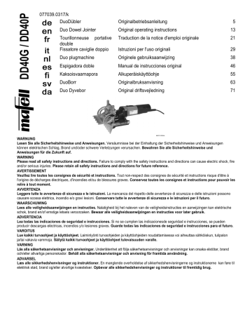Mafell DD40 G MaxiMAX Duo-Dowel System Bedienungsanleitung | Manualzz