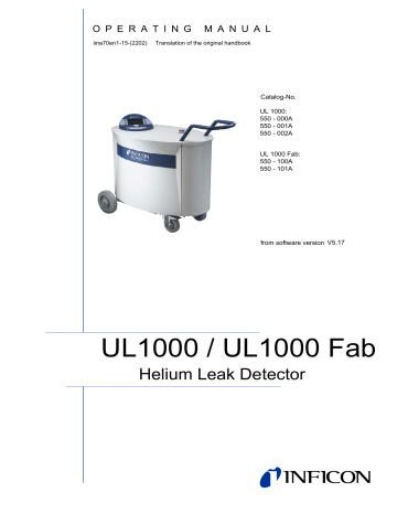 Inficon UL1000 Fab Operation Operation Manual | Manualzz