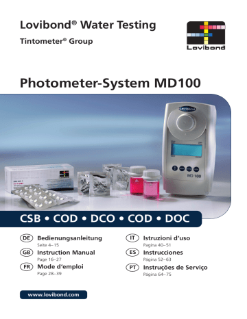 Lovibond MD 100 COD Instruction manual | Manualzz