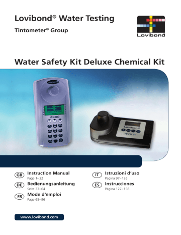 Lovibond Potable Water Test Kit - Chemical Kit instruction manual ...