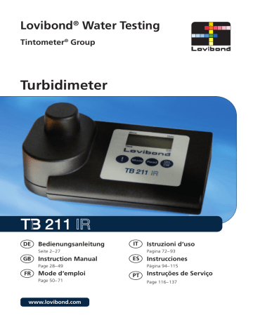 Lovibond Turbidimeter TB 211 IR Instruction manual | Manualzz