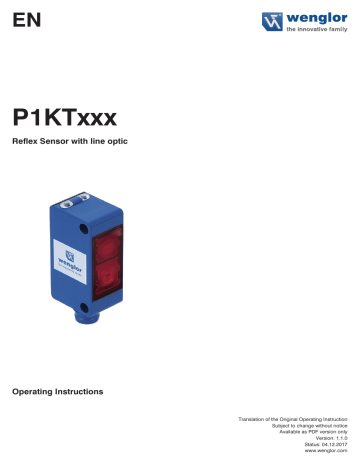 Wenglor P1KT002 Reflex Sensor Energetic Operating instructions | Manualzz