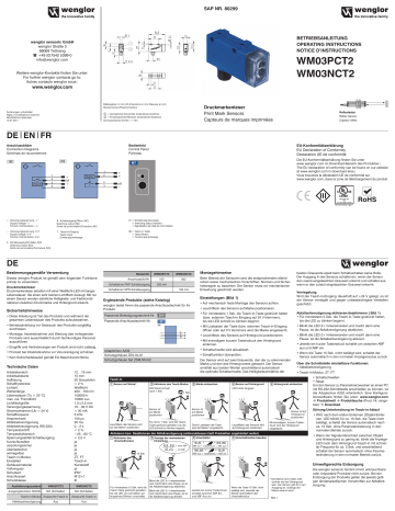 Wenglor WM03PCT2 Print Mark Reader Operating instructions | Manualzz