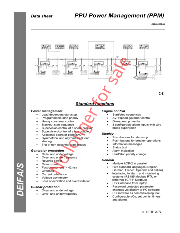 DEIF PPM-2 PPU Power Management Data Sheet | Manualzz