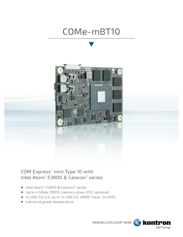 Kontron COMe-mBT10 COM Express® mini Type 10 Datasheet | Manualzz