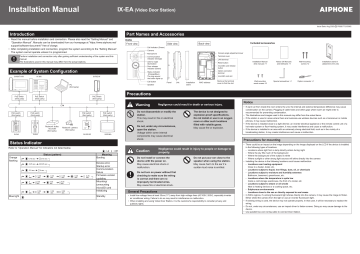 Aiphone IX-EA Install Manual | Manualzz