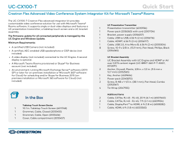 Crestron UC-CX100-T Quick Start | Manualzz