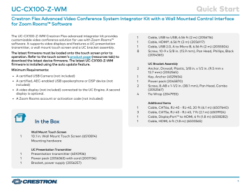 Crestron UC-CX100-Z-WM Quick Start | Manualzz