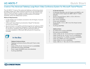 Crestron UC-MX70-T Quick Start | Manualzz
