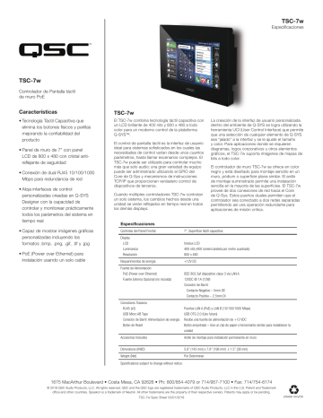 QSC TSC-7W Especificación | Manualzz