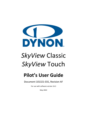 Dynon SkyView Classic & Touch Pilot's User Guide | Manualzz