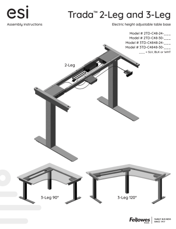 Esi Trada 3-Leg Electric height adjustable table base. Guide | Manualzz