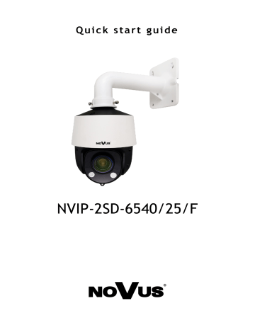 Novus NVIP-2SD-6540/25/F Speed Dome IP Camera Quick Start Guide | Manualzz