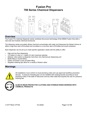 Dema Fusion Pro Instruction Sheet | Manualzz
