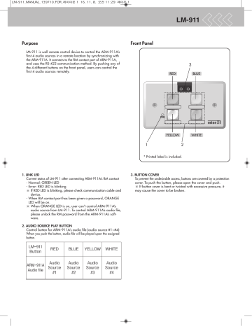 Inter-M LM-911 ARM-911A Remote Control User Manual | Manualzz