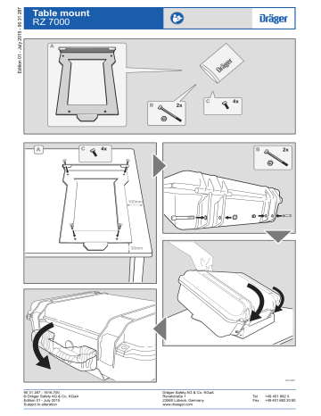 Dräger AI-RZ 7000 Table mount Assembly Instruction | Manualzz