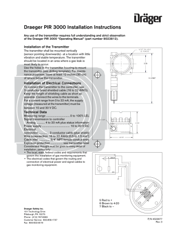 Dräger INST,INSTALL,DRAGER PIR 3000 Assembly Instruction | Manualzz