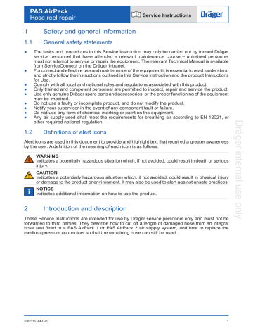 Dräger SI PAS AirPack hose reel repair Quick Reference Guide | Manualzz