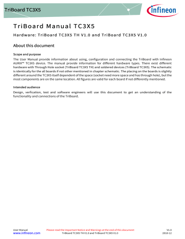 Infineon KIT_A2G_TC375_5V_TRB Evaluation Board User Manual | Manualzz
