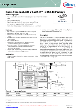 Infineon EVAL_500W_5G_PSU - Data Sheet, Operating instructions ...