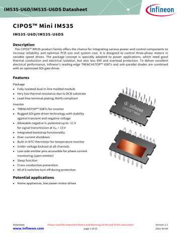 Infineon IM535-U6D IPM Data Sheet | Manualzz