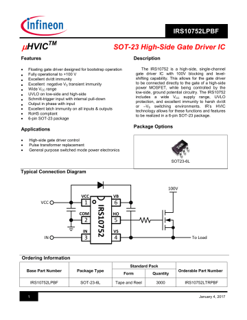 Infineon IRS10752L Gate Driver Data Sheet | Manualzz